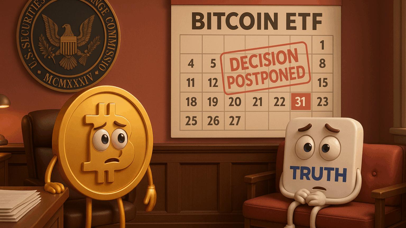 SEC adia decisão sobre o ETF de Bitcoin Truth Social
